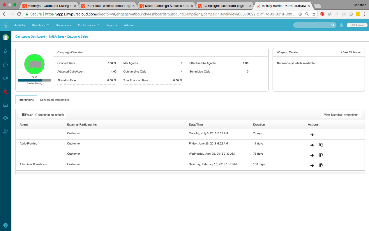 Call center outbound | Funcionalidades outbound | Genesys