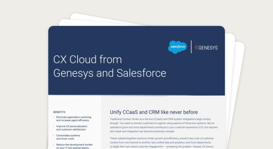 CX Cloud from Genesys and Salesforce | Genesys CX Cloud from Genesys and Salesforce | Genesys