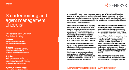 Predictive and Automated Routing Capabilities | Genesys