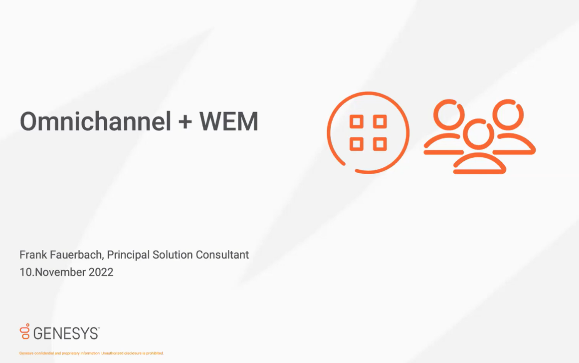 Demo Donnerstag Workforce Engagement Management (WEM) | Genesys